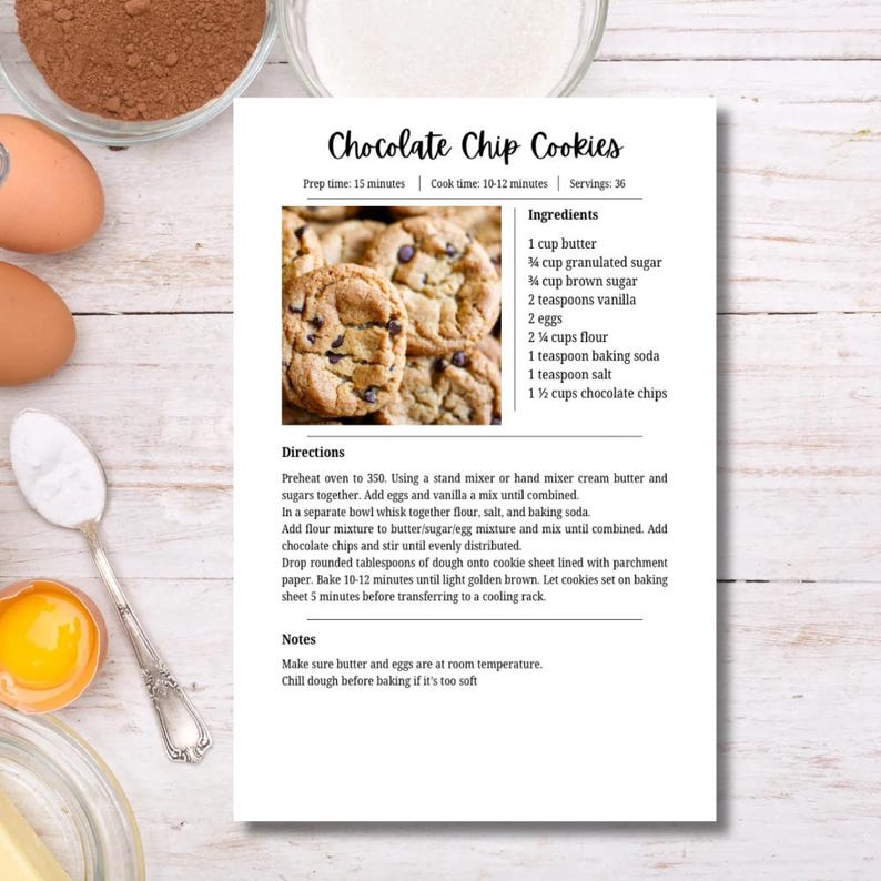 Editable Recipe Card Template: Canva Letter Size (digital Download) - Etsy