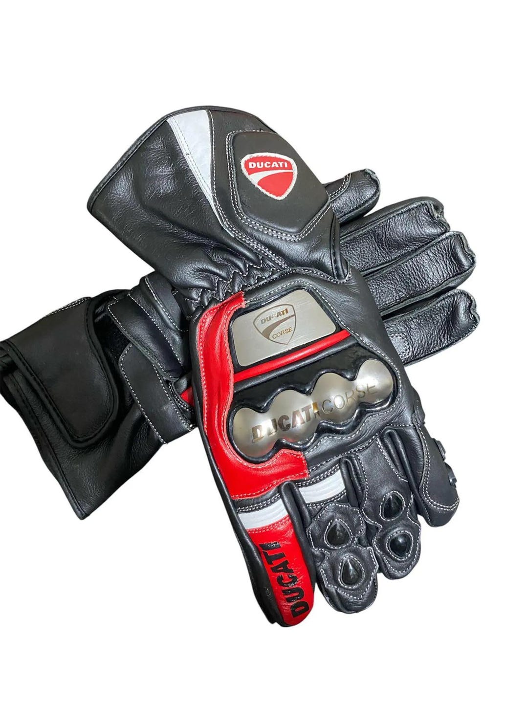 Ducati Racing Leather Motorcycle Gloves | Protective Biker Wear for Men ...