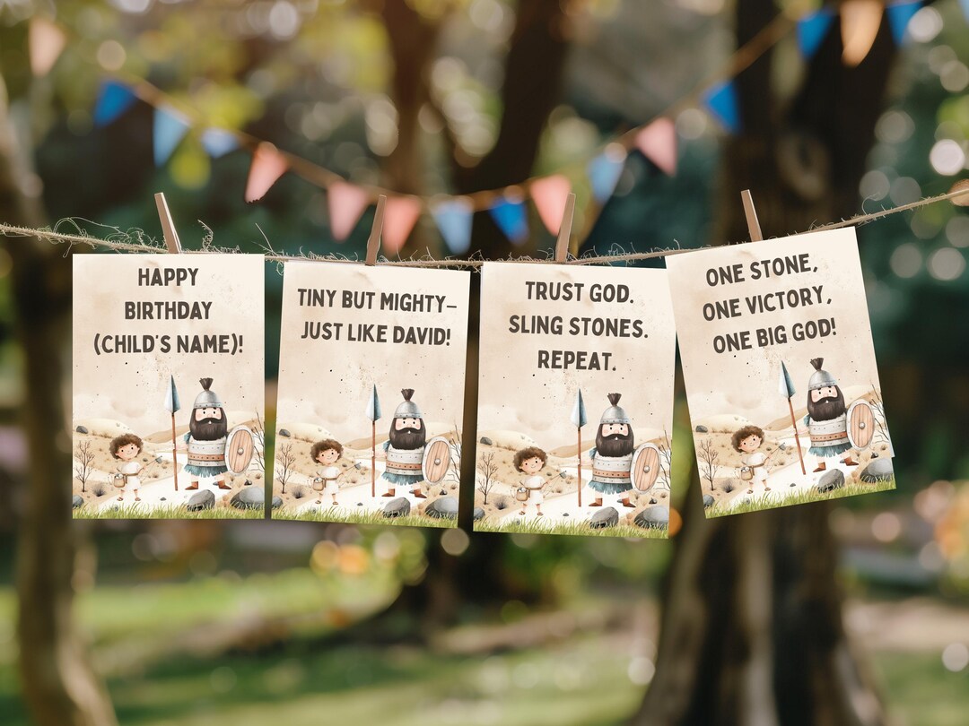 David and Goliath Party Signs | Faith Birthday Decor| Kids Birthday ...