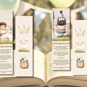 David and Goliath Bookmarks: Faith-based Party Favors (editable Canva ...