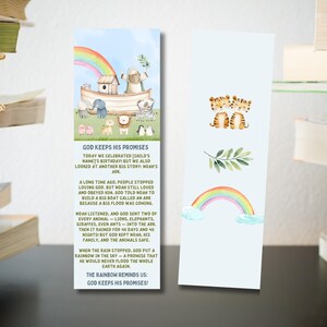 Noah's Ark Bookmark Party Favor: Editable Canva Template (digital ...