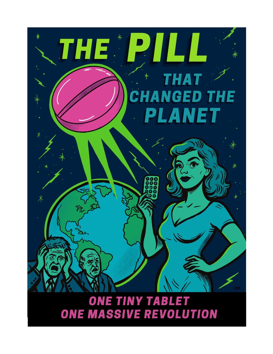 Feminist Birth Control Poster, Digital Download, Retro Comic Style ...