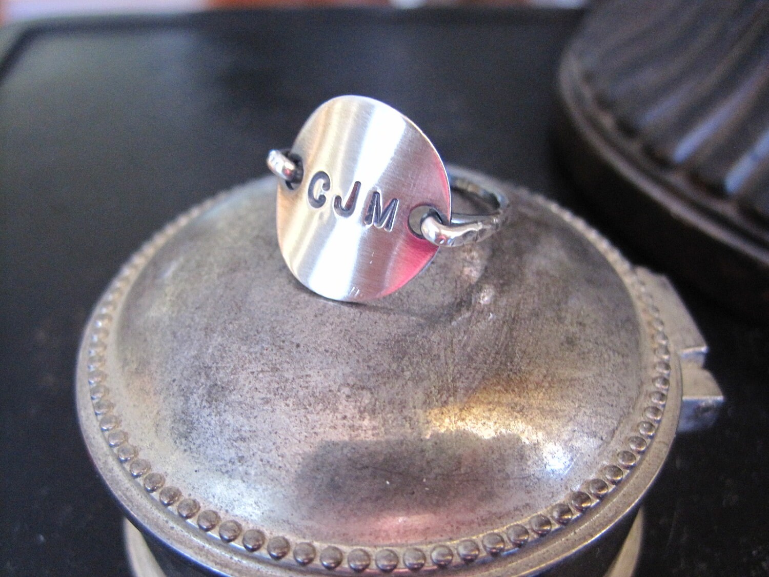 Stamped Ring Engraved Personalized Stamped With Initials - Etsy