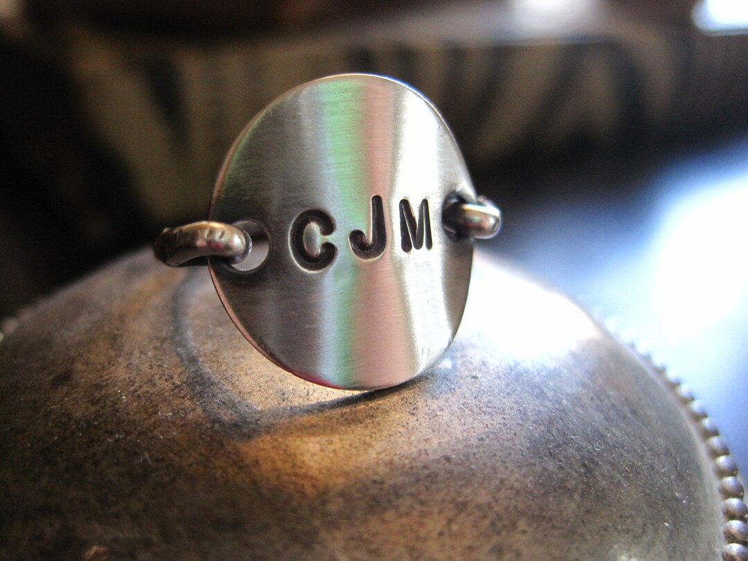 Stamped Ring, Engraved, Personalized, Stamped With Initials, Word or ...
