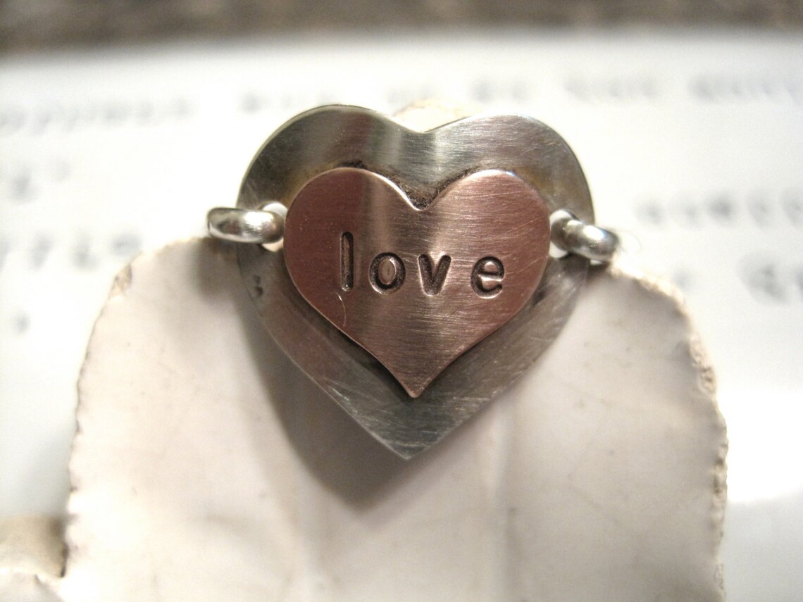 Ring Couple Boyfriend Sterling Silver Copper Mixed Metal - Etsy