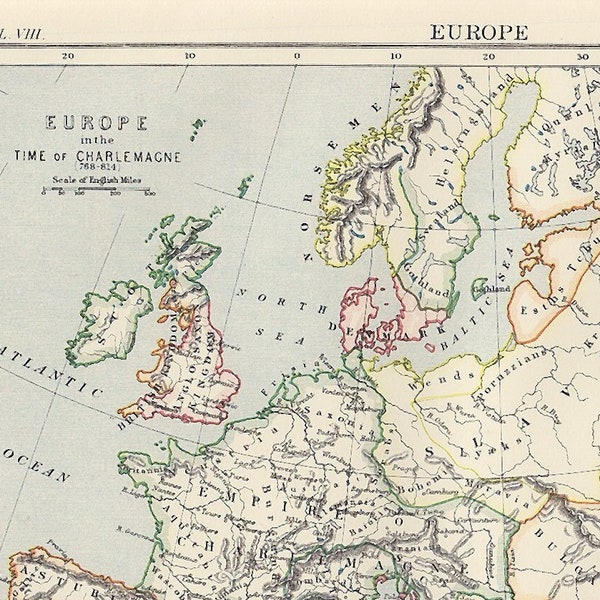 1870 Map of Europe - Etsy