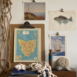 Colourful AUSTRALIA Map, 1950s Vintage Australian Map With States and ...