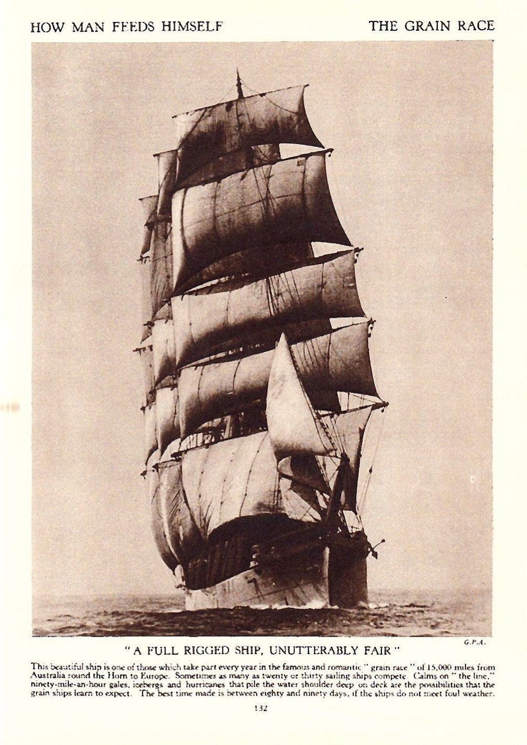 Fully Rigged Clipper Ship Vintage Black and White Sailing - Etsy