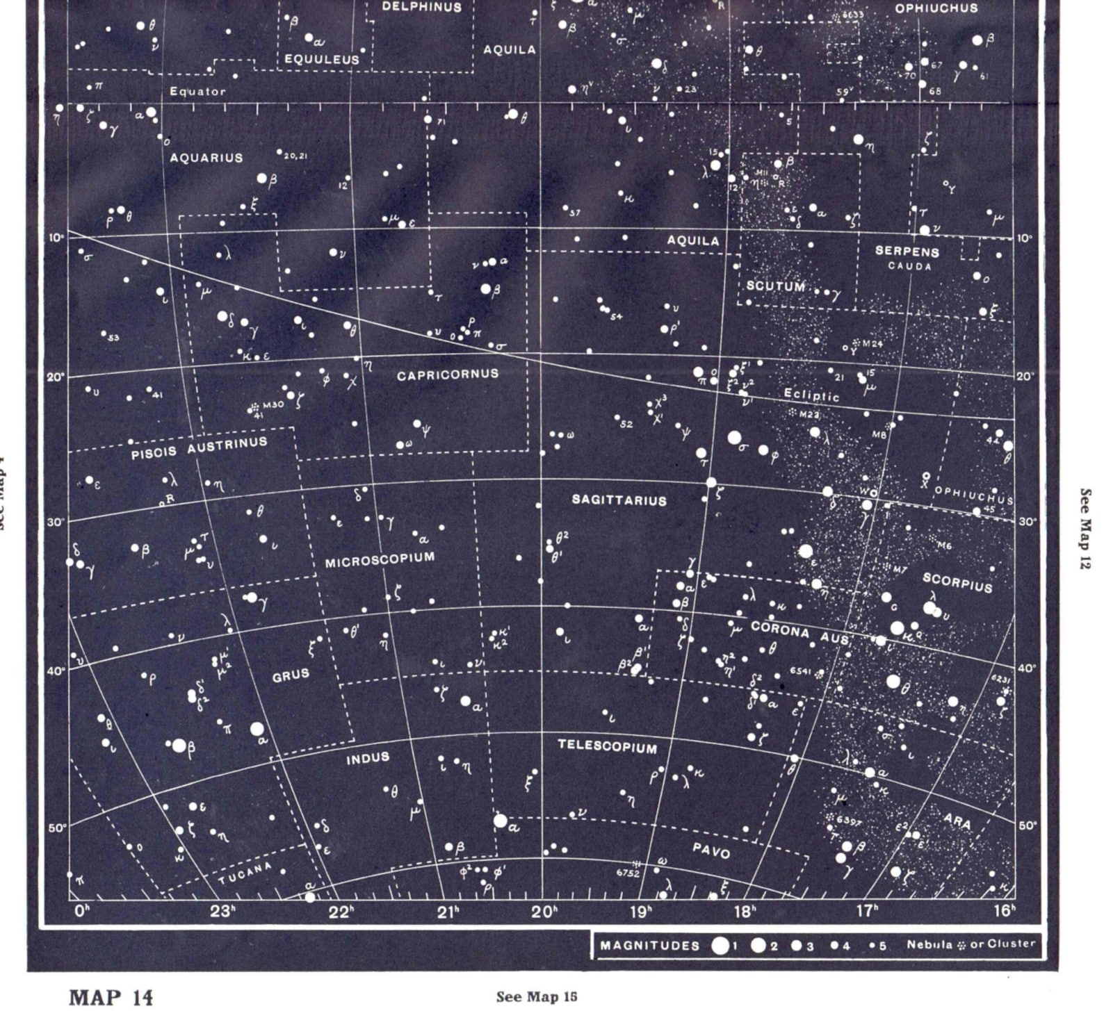 Navy Blue STAR MAPS 13 & 14 Large Vintage Astronomy Star - Etsy