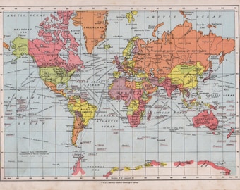 1950s World Map | Etsy