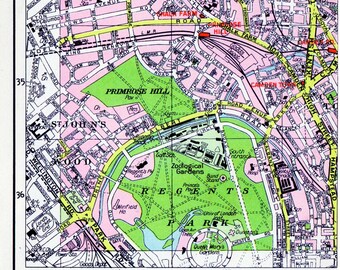 Vintage LONDON Street Map of Wanstead Cranbrook Park Double | Etsy