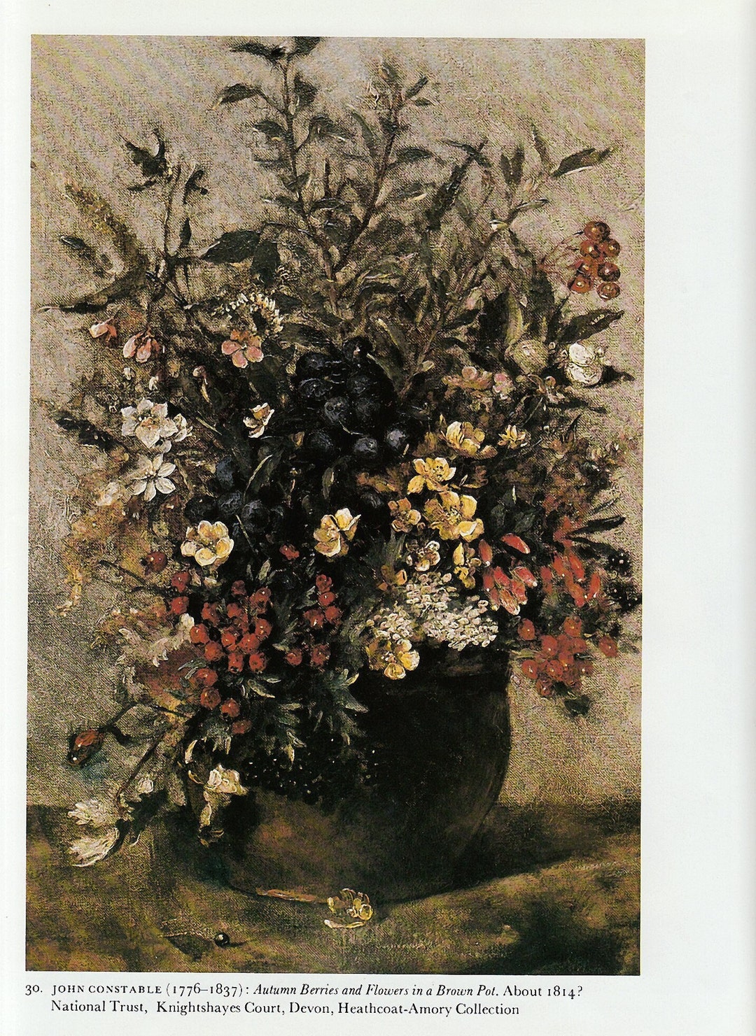 Floral Art Painting of Still Life With Autumn Berries and Flowers ...