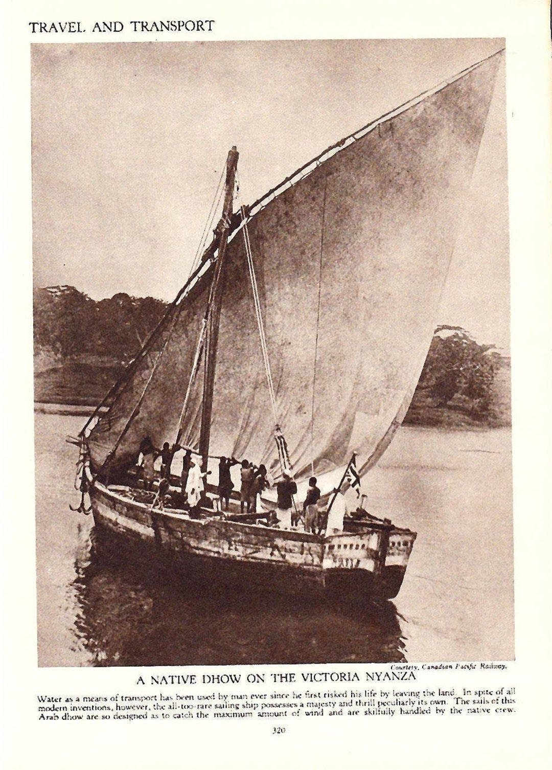 Arab Dhow Sailing Ship Photo, 1930s Vintage Black and White Boat Print ...