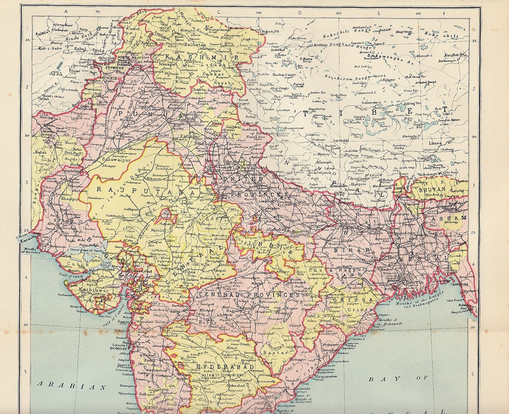 1920s Map of India Pre Partition 100 Years Old Antique Map of - Etsy Sweden