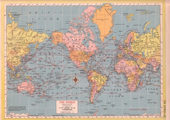 Vintage World Map Computer Wallpaper