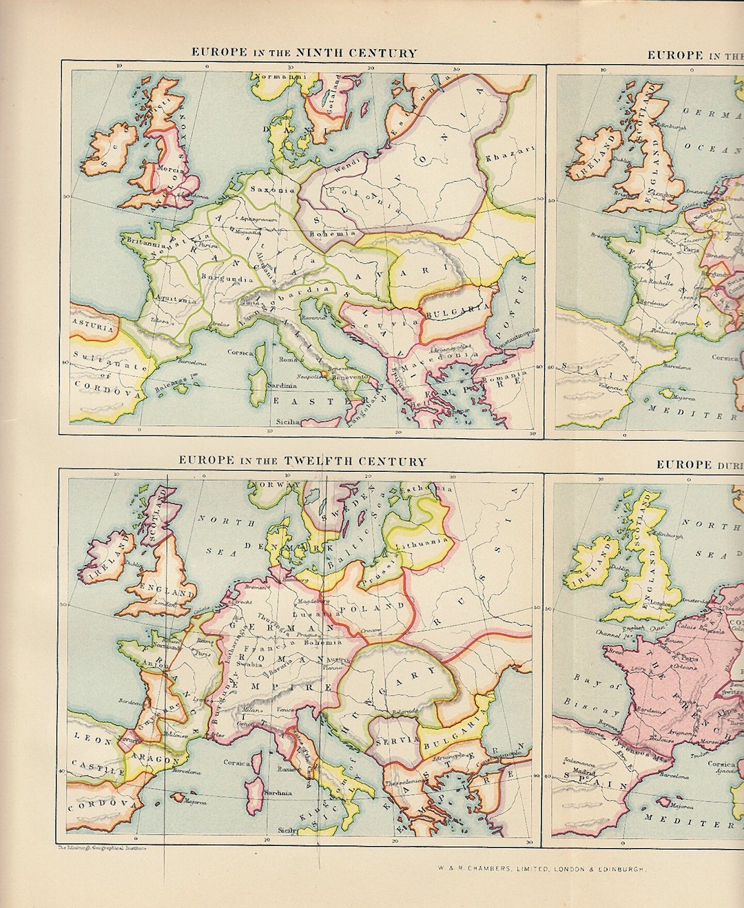 1880s Map of Europe, 140 Years Old Antique Map of European History From ...