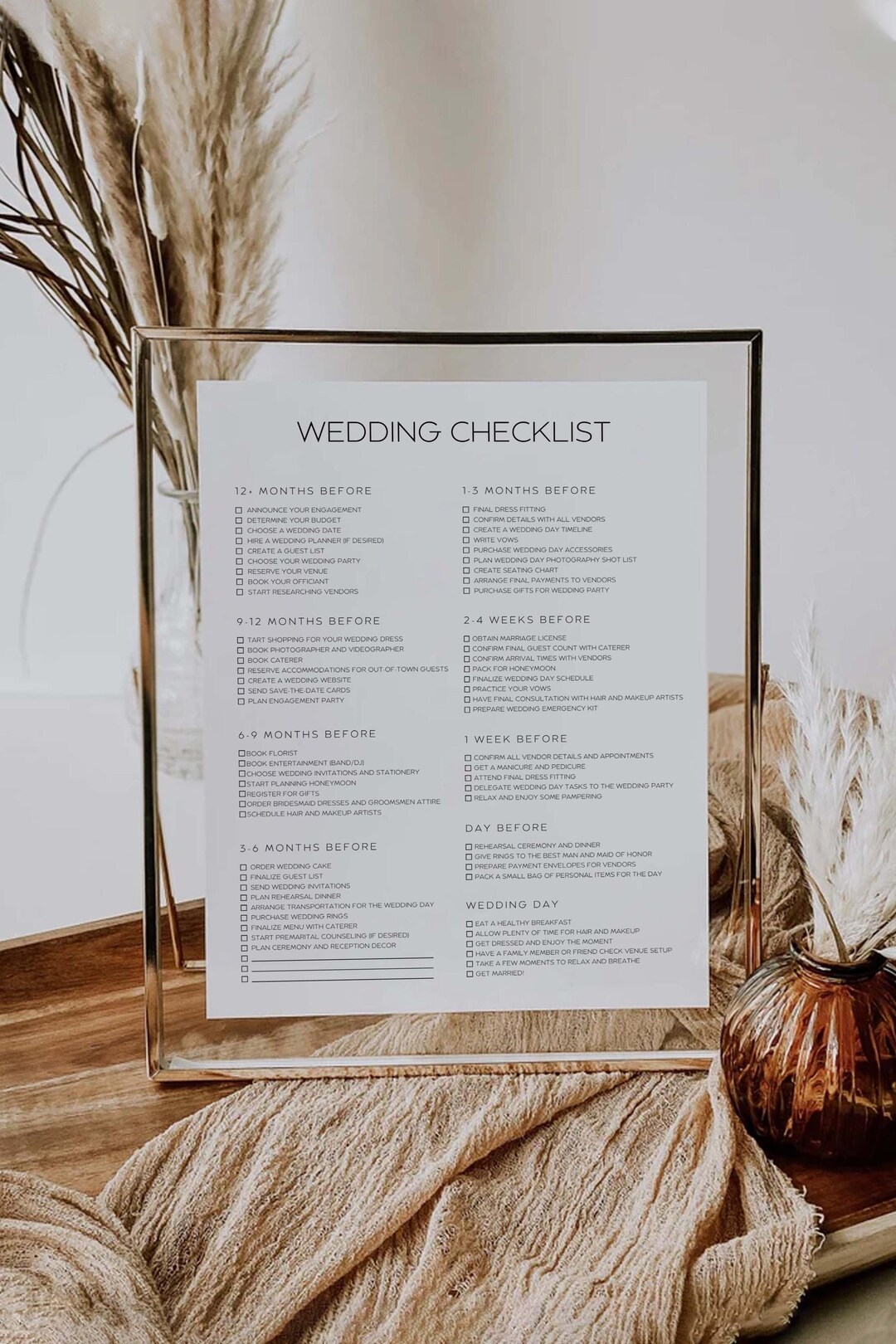 Editable Wedding Checklist Printable Wedding Planning Checklist Wedding ...