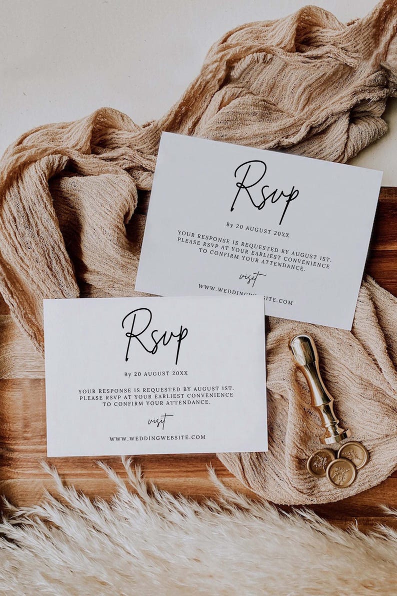 Wedding Rsvp Card Template, DIY Rsvp Card, Simple Wedding Response ...
