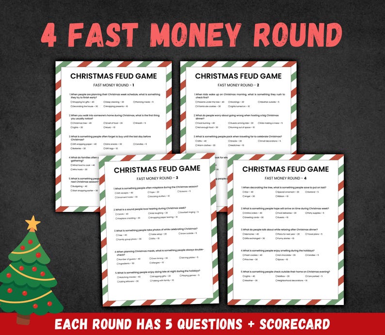 Christmas Friendly Feud Game, Printable Christmas Game, Christmas Party ...