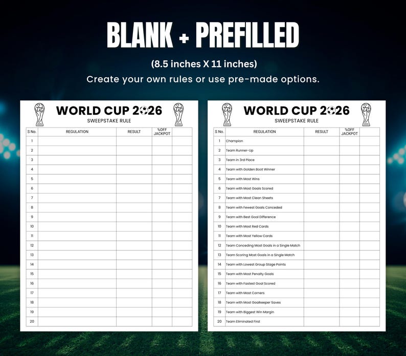 Soccer World Cup 2026 Sweepstake Kit, World Cup, Printable Football ...