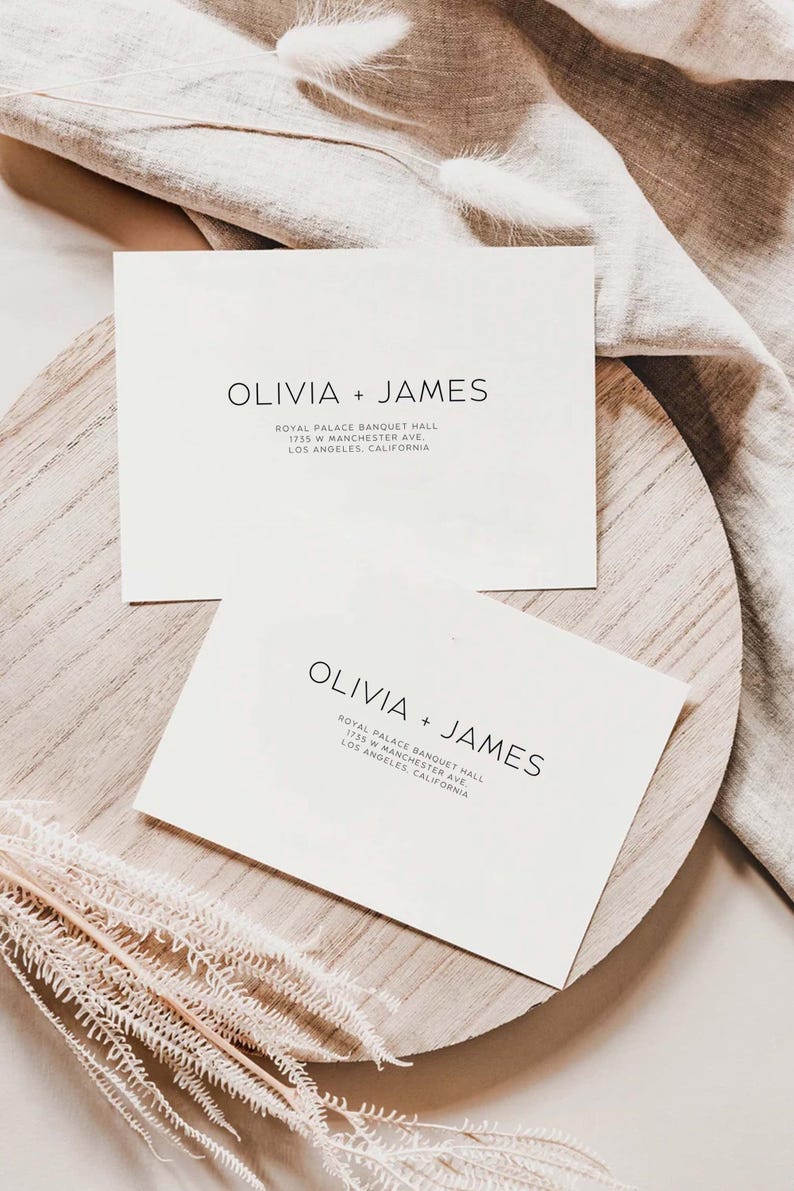 Minimalist Envelope Address Template, Minimalist Wedding Envelope ...