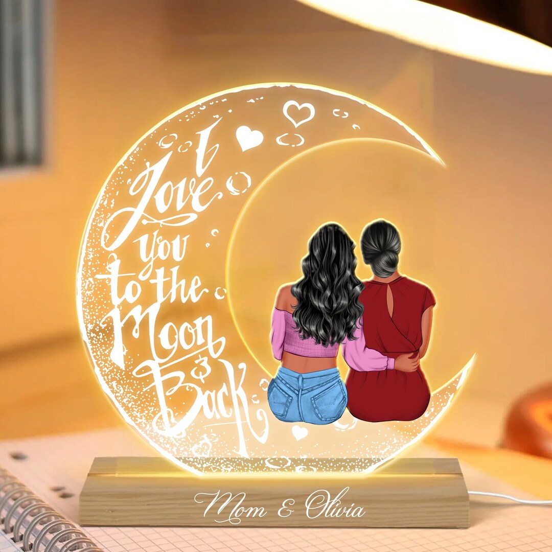 Personalized Mother Daughter Night Light: Acrylic Plaque, Custom ...