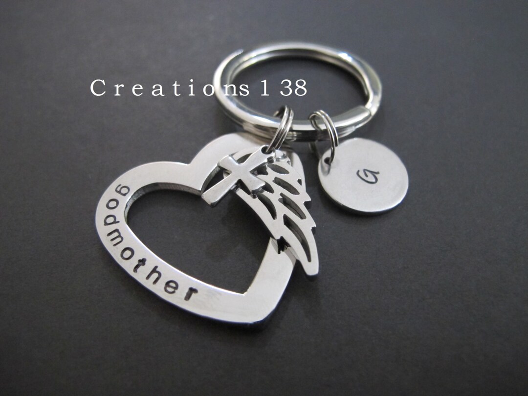 Godmother Gift-personalized Baptism Keychain-godparent - Etsy