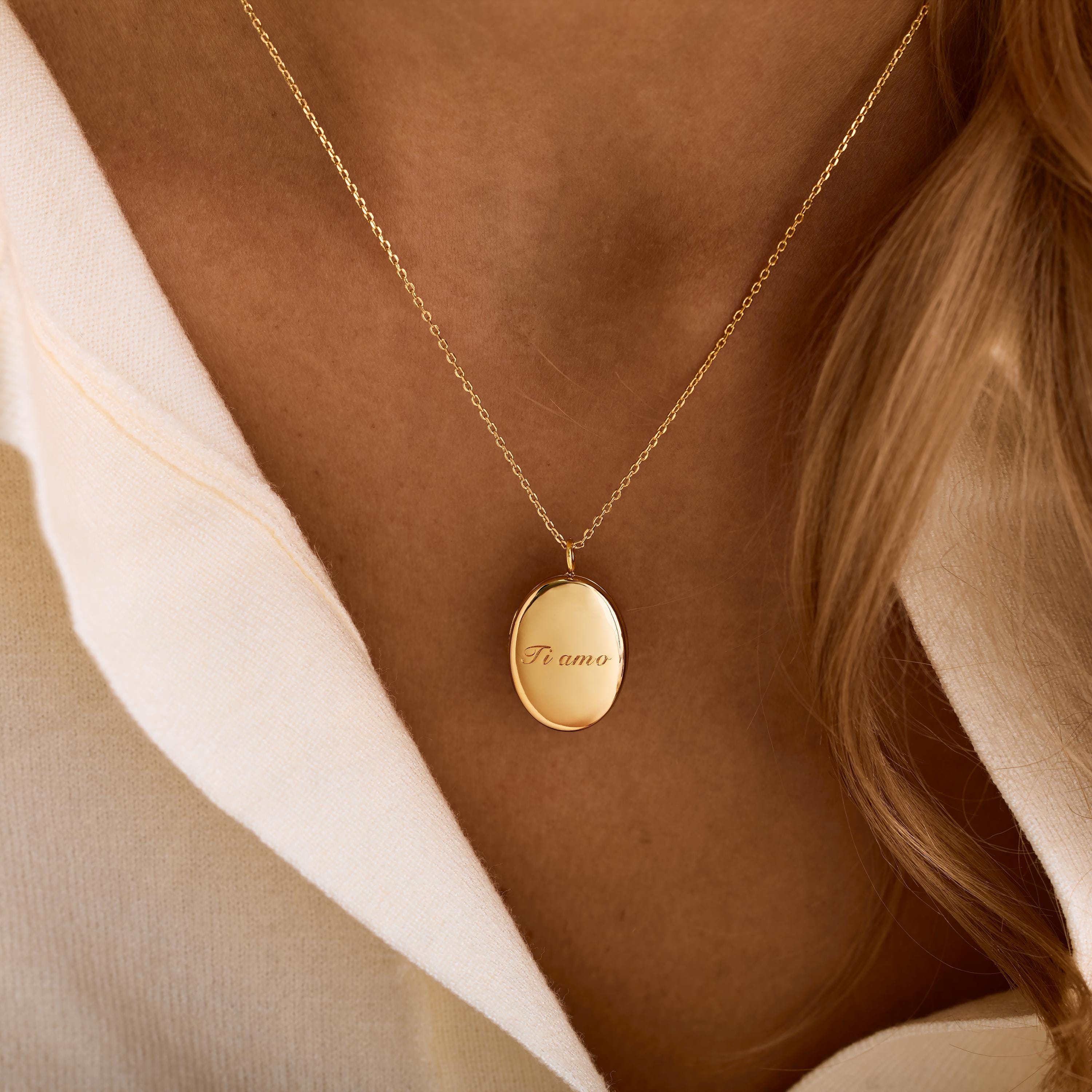 Fingerprint Necklace With Photo Locket, Personalized Engraved Jewelry ...