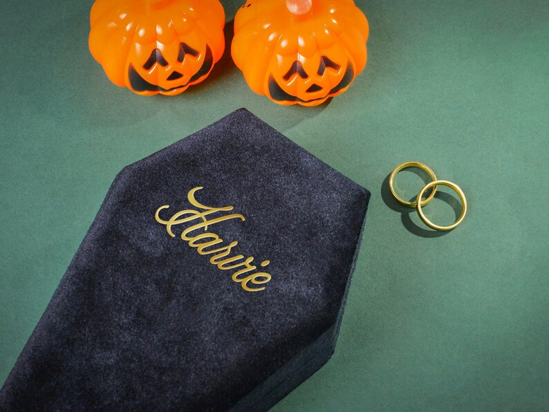 Personalized Velvet Coffin Jewelry Box, Gothic Halloween Gift - Etsy