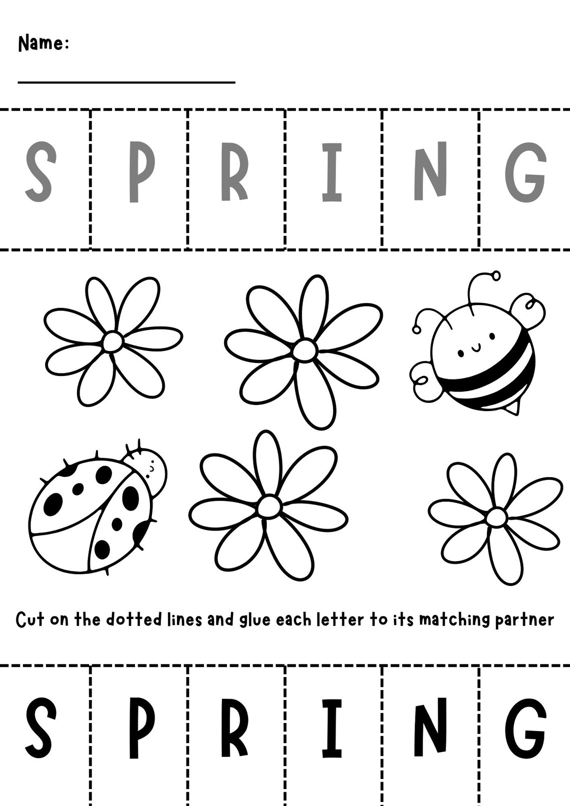 Spring Themed Preschool Worksheets - Etsy