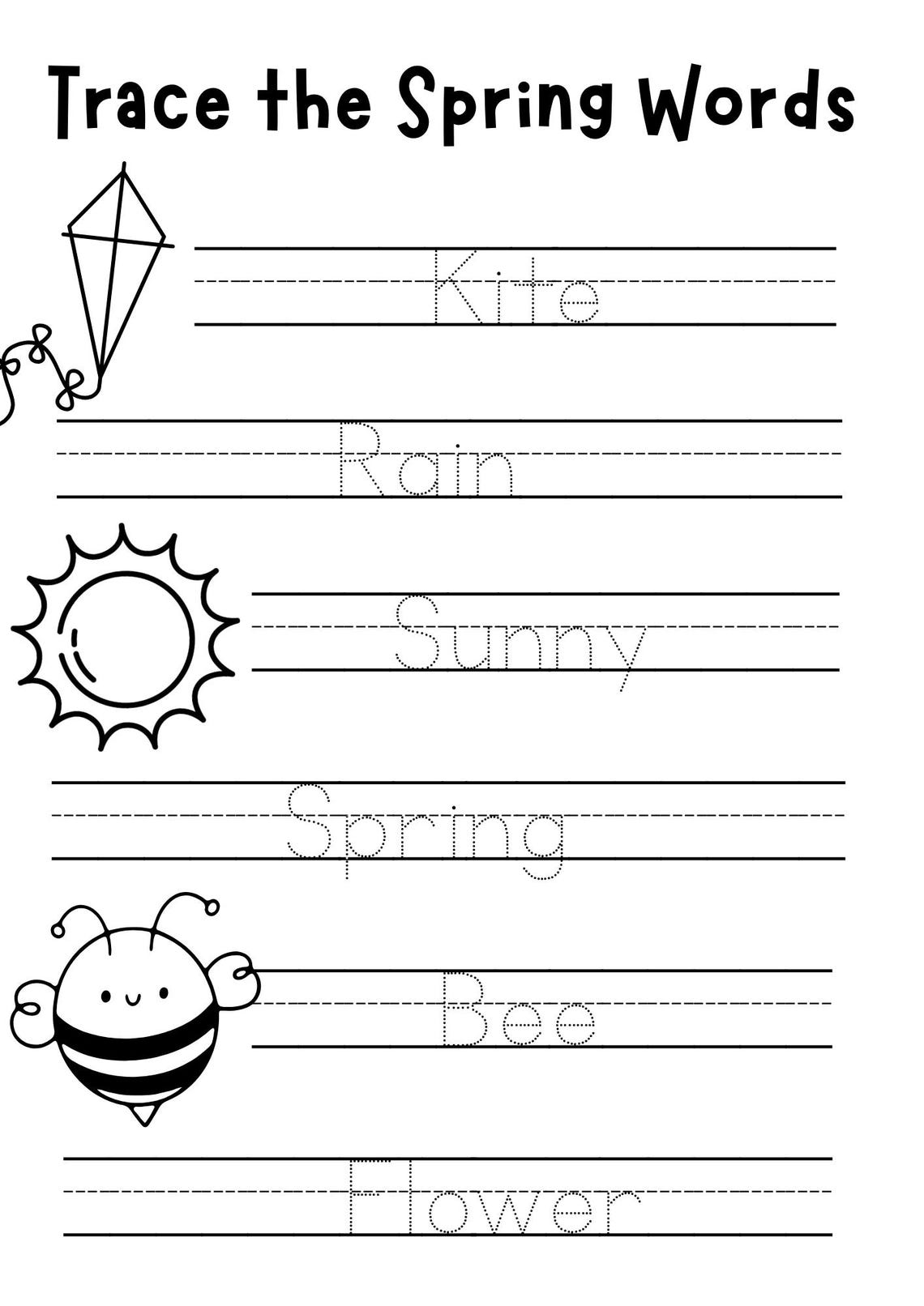 Spring Themed Preschool Worksheets - Etsy