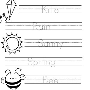 Spring Themed Preschool Worksheets - Etsy