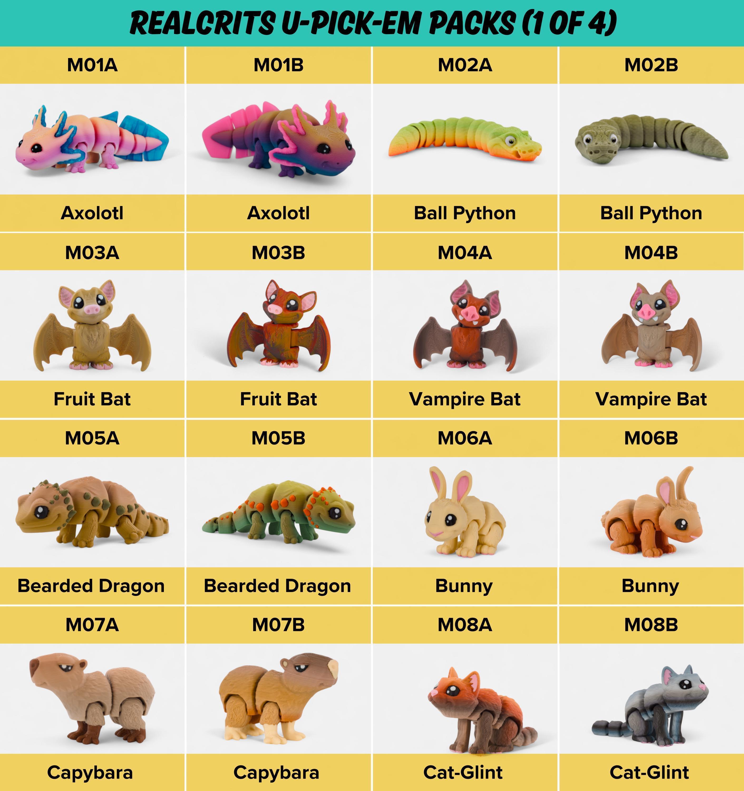 Realistic Fidget Toy Mystery Pack | Lifelike 3D Printed Animals ...
