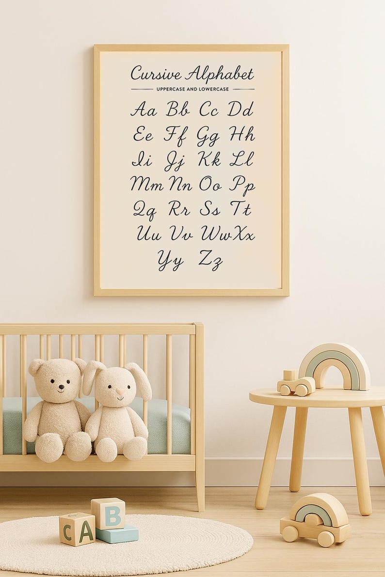 Cursive Alphabet Poster | Uppercase & Lowercase Letters | Handwriting ...