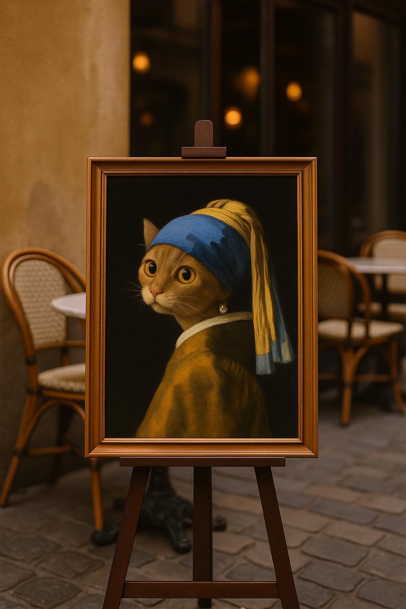 Funny Cat Art Print: Vermeer Parody Portrait (digital Download) - Etsy