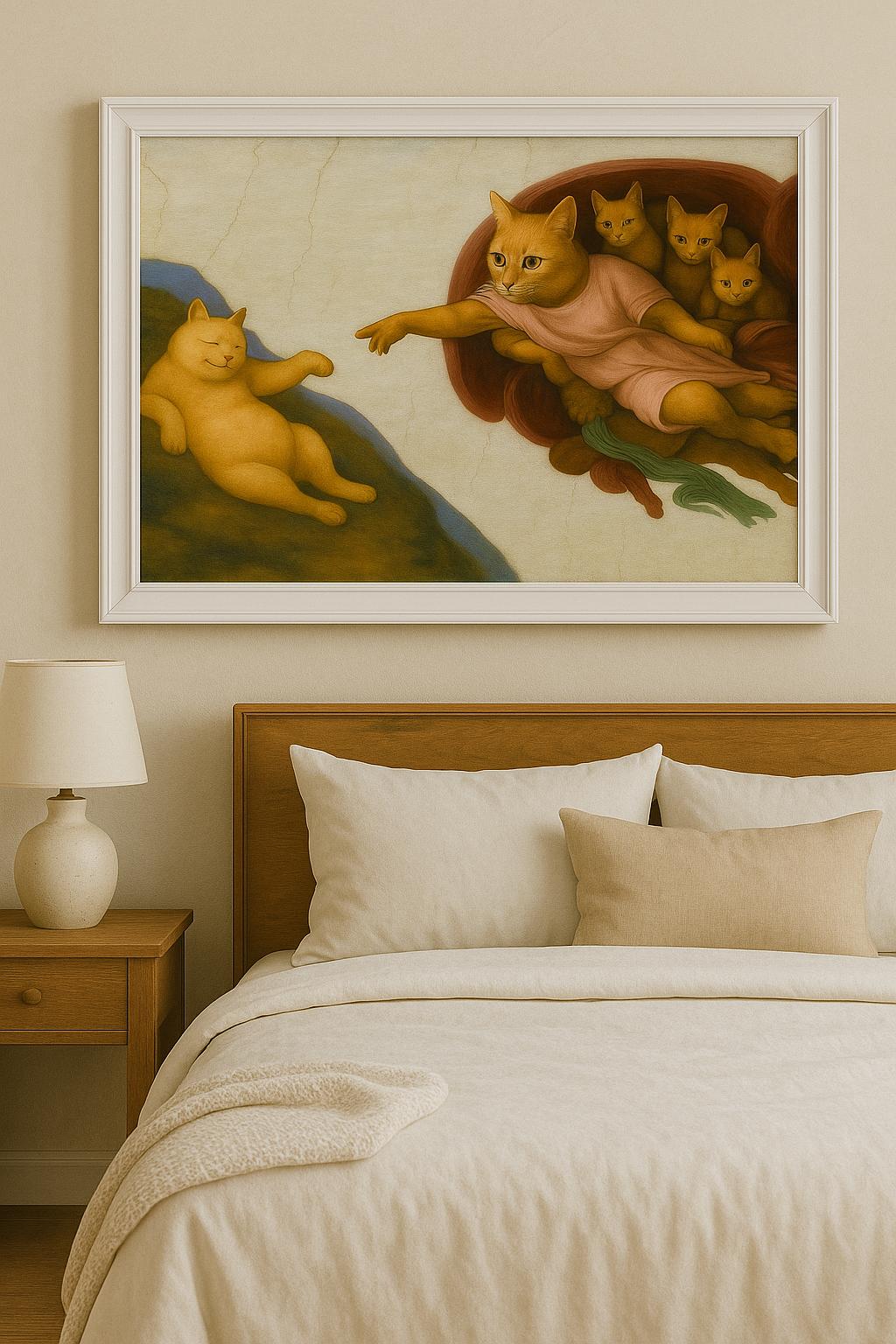 The Creation of Cat-dam - Funny Cat Digital Wall Art - Etsy