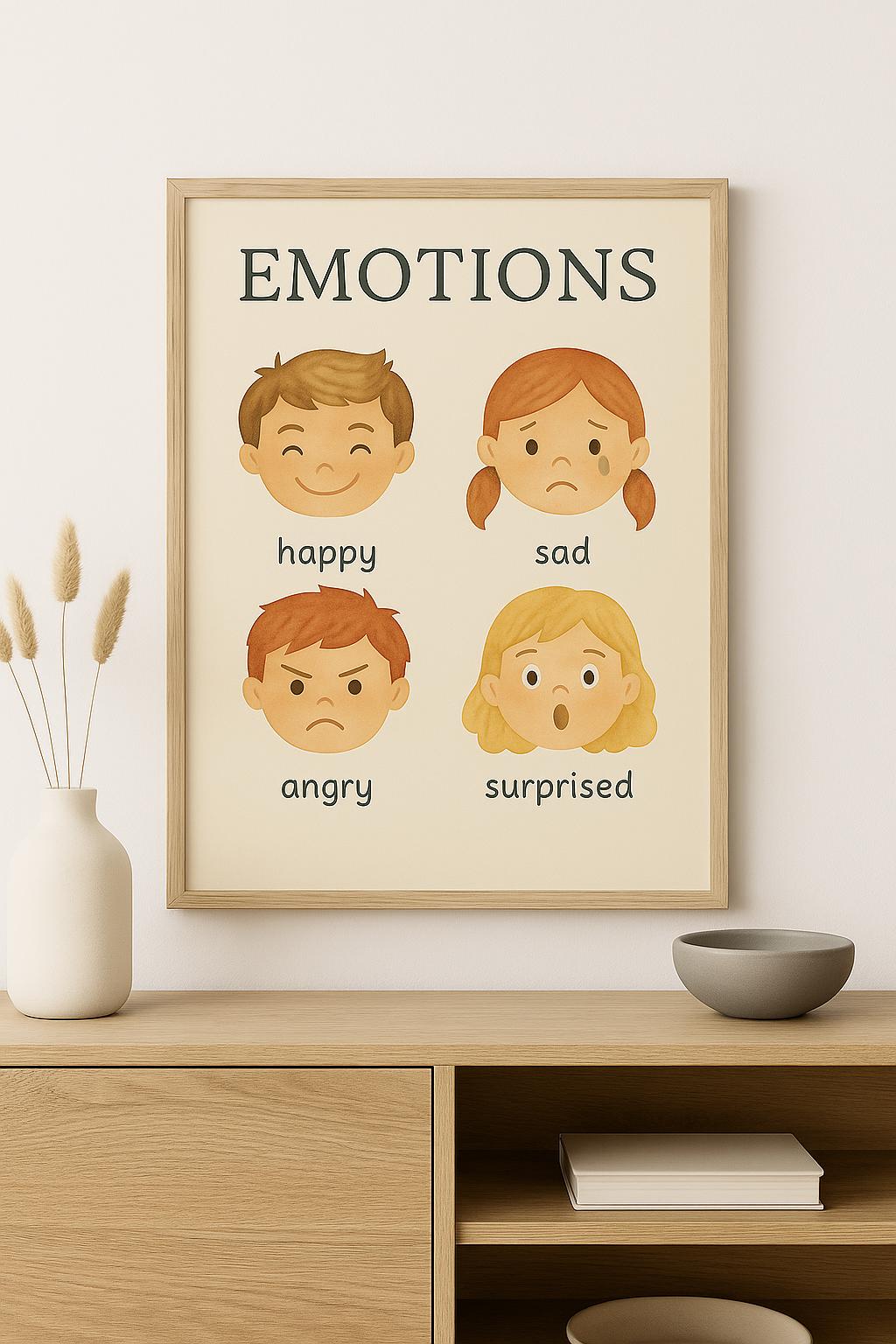 Emotions Chart Poster for Kids: Watercolor Feelings Guide (digital ...