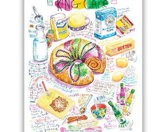 Mardi Gras King Cake Painting - Etsy