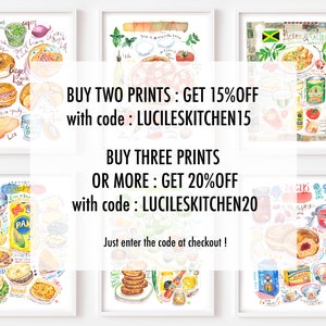 Arepas Recipe Print, Watercolor South American Kitchen Wall Art ...