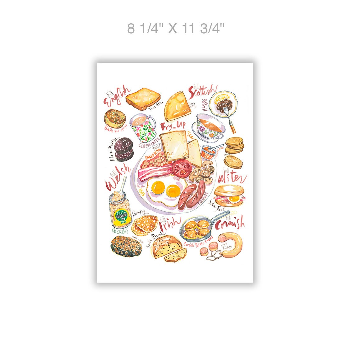 Full English Breakfast Poster United Kingdom Cuisine Print - Etsy UK