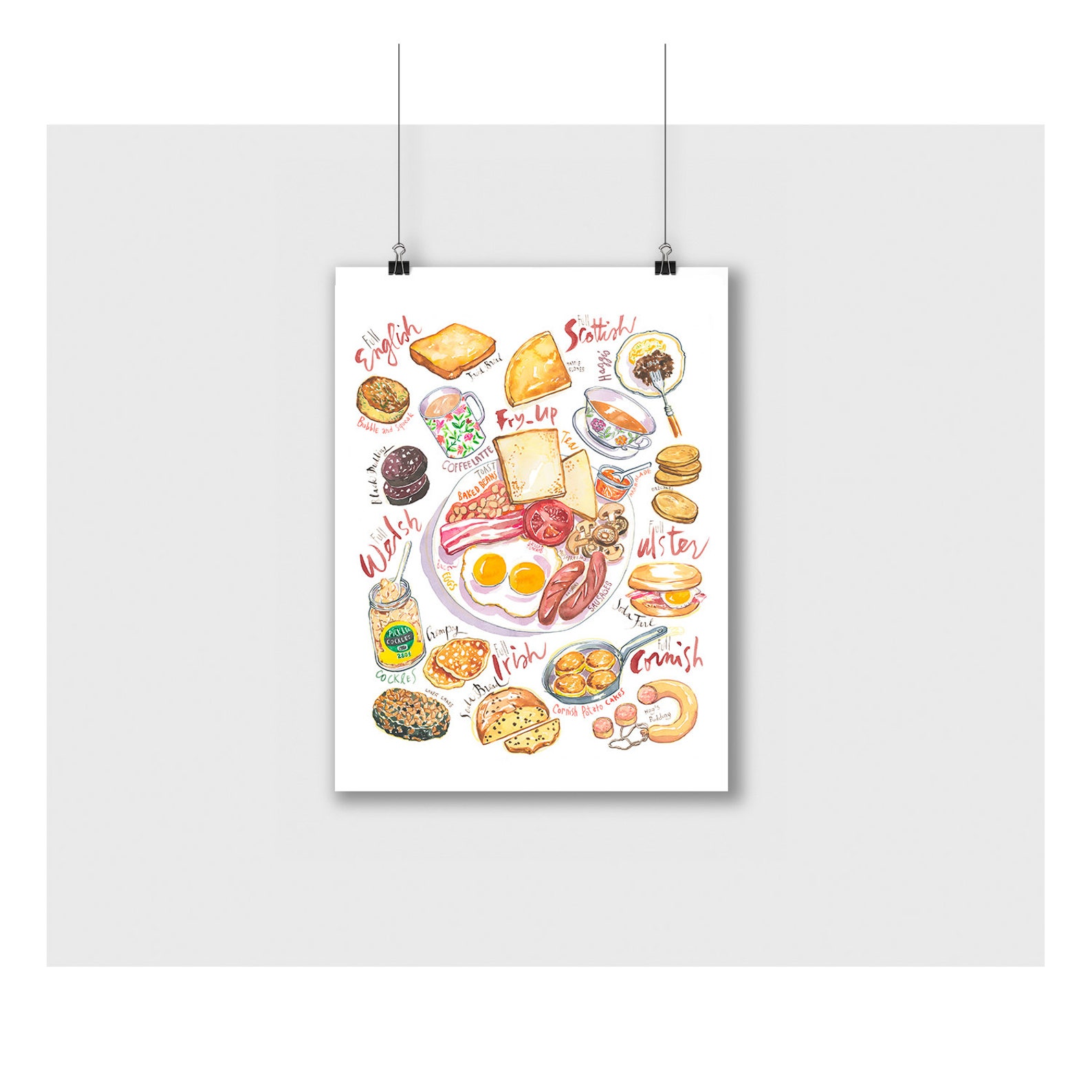 Full English Breakfast Poster United Kingdom Cuisine Print - Etsy UK