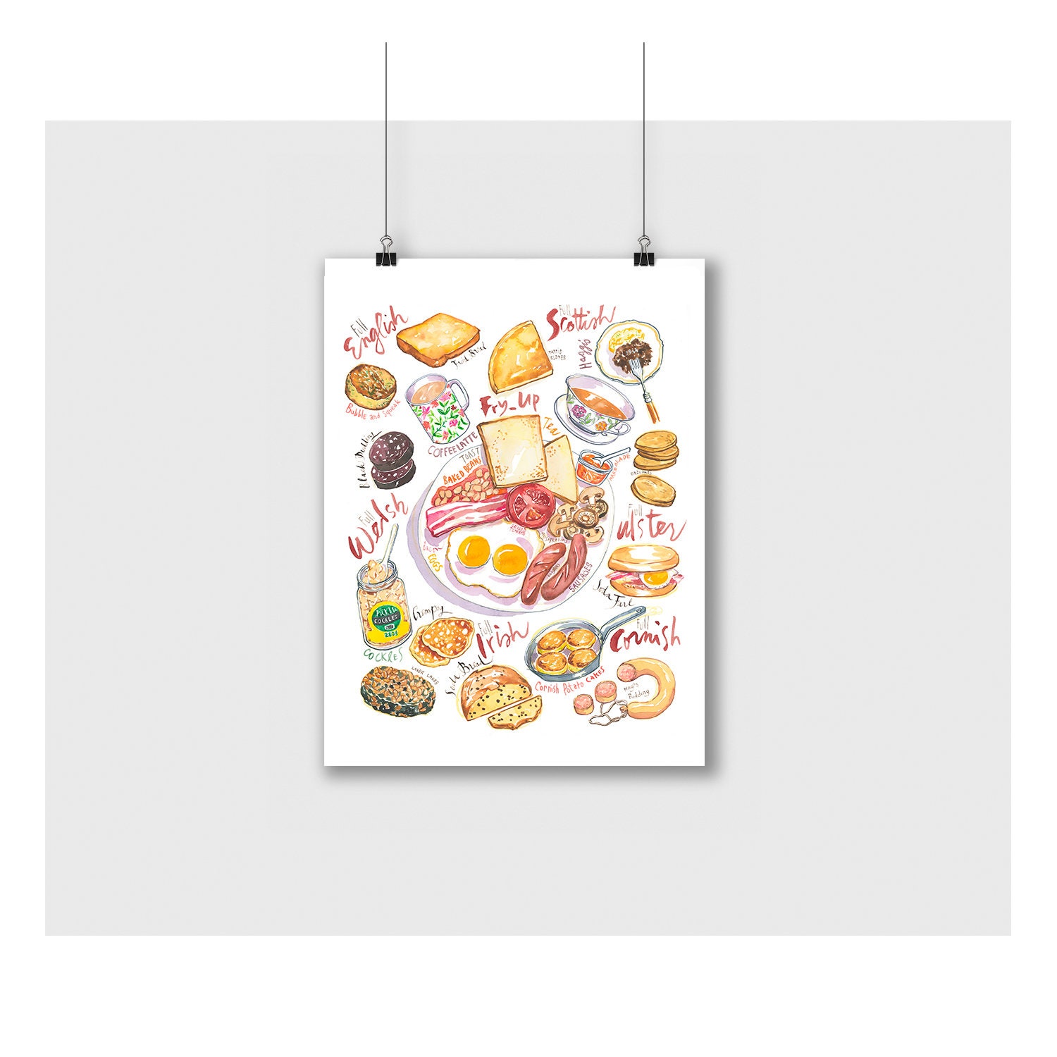 Full English Breakfast Poster United Kingdom Cuisine Print - Etsy UK