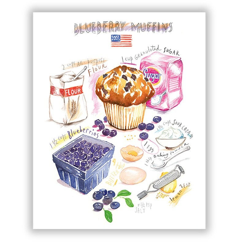 Blueberry Muffin Drawing