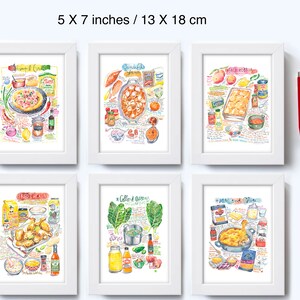 Soul Food Set of 6 Posters Southern Kitchen Decor Watercolor - Etsy