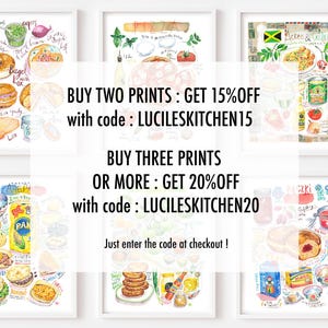 Caprese Salad Recipe Fine Art Print, Watercolor Food, Colorful Kitchen ...