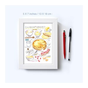 French Cuisine Fine Art Print, Quiche Lorraine Recipe Artwork ...