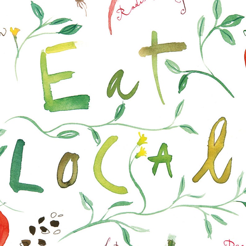 Poster spécial locavores La cuisine de saison Eat local | Etsy