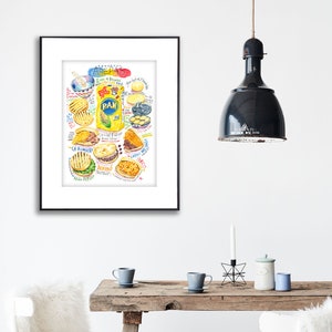 Arepas Recipe Print, Watercolor South American Kitchen Wall Art ...