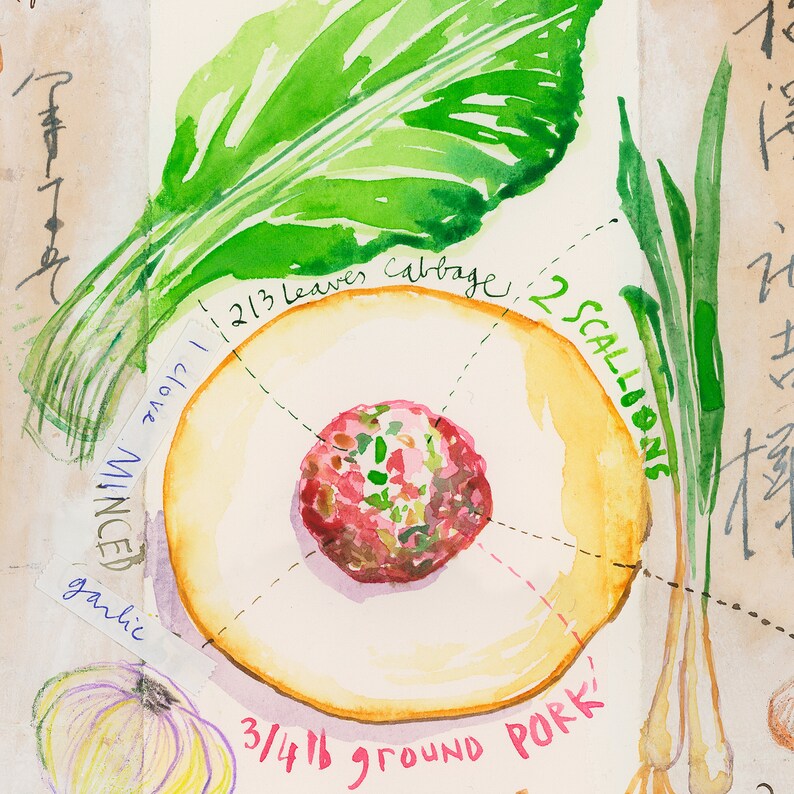 Dumpling Poster Signed Art Print Japanese Recipe Artwork - Etsy