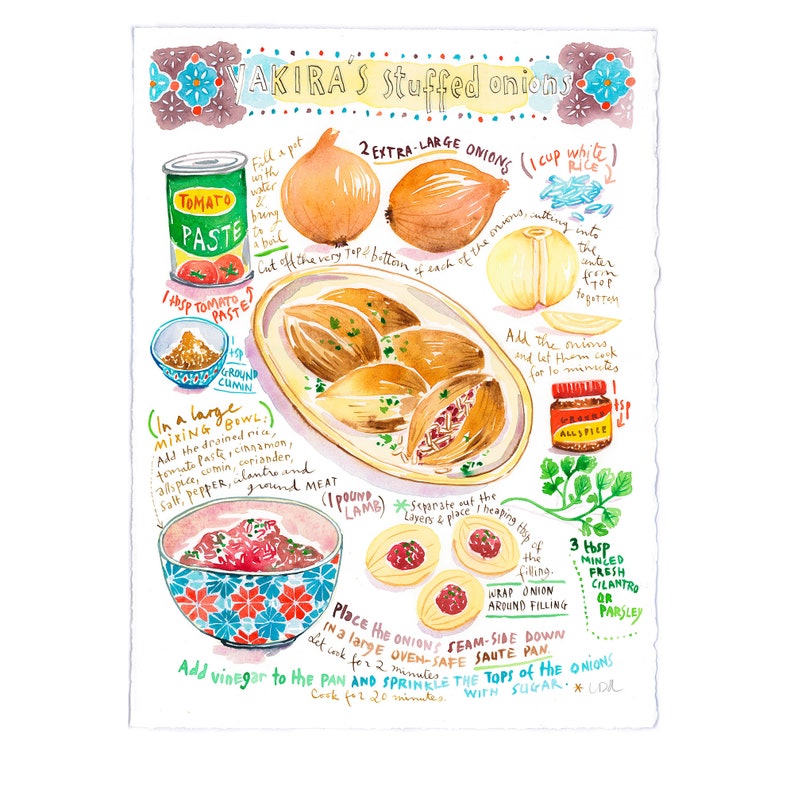 Home Décor Prints Recipe Digital Illustration Food Recipe Illustration ...